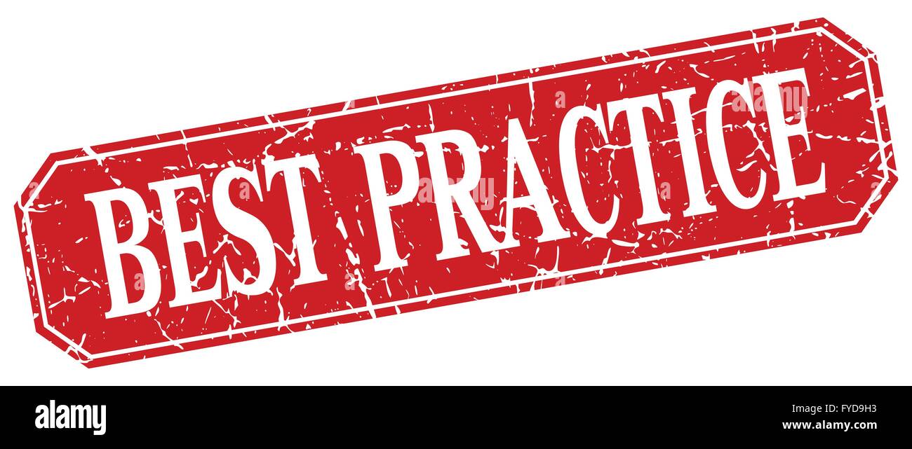 best practice red square vintage grunge isolated sign Stock Vector ...