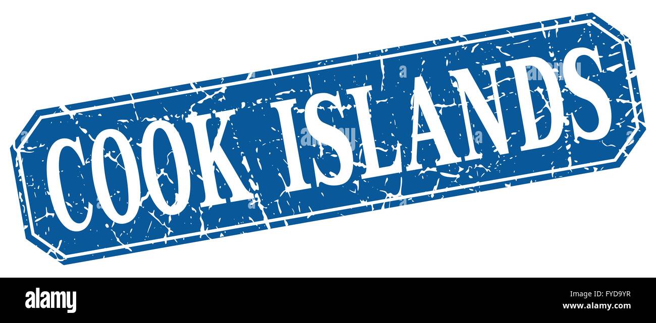 Cook Islands blue square grunge retro style sign Stock Vector Image ...