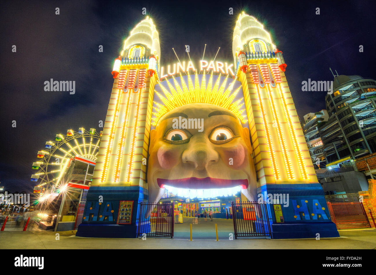 The entrance to Luna Park in Sydney Stock Photo - Alamy
