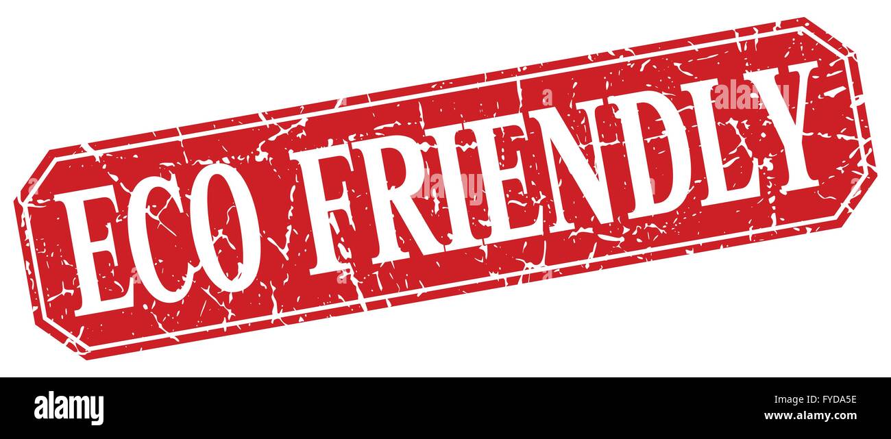 eco friendly red square vintage grunge isolated sign Stock Vector Image ...