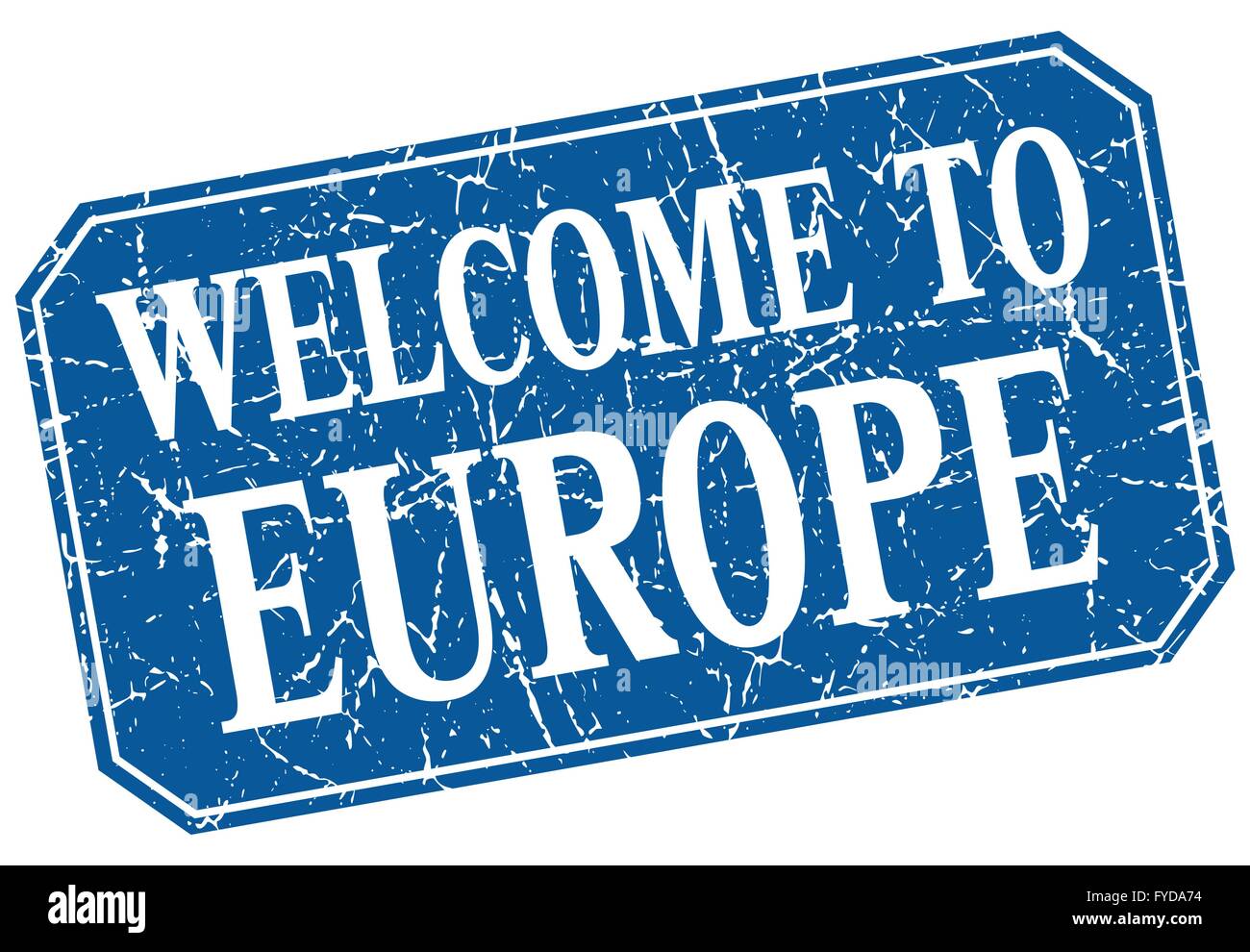 welcome to europe blue square grunge stamp Stock Vector Image & Art - Alamy