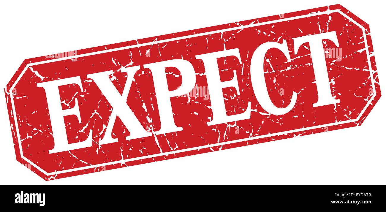 expect red square vintage grunge isolated sign Stock Vector Image & Art ...