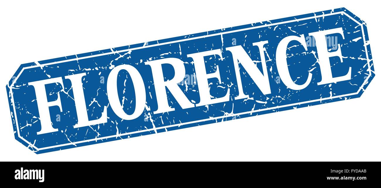 Florence blue square grunge retro style sign Stock Vector Image & Art ...
