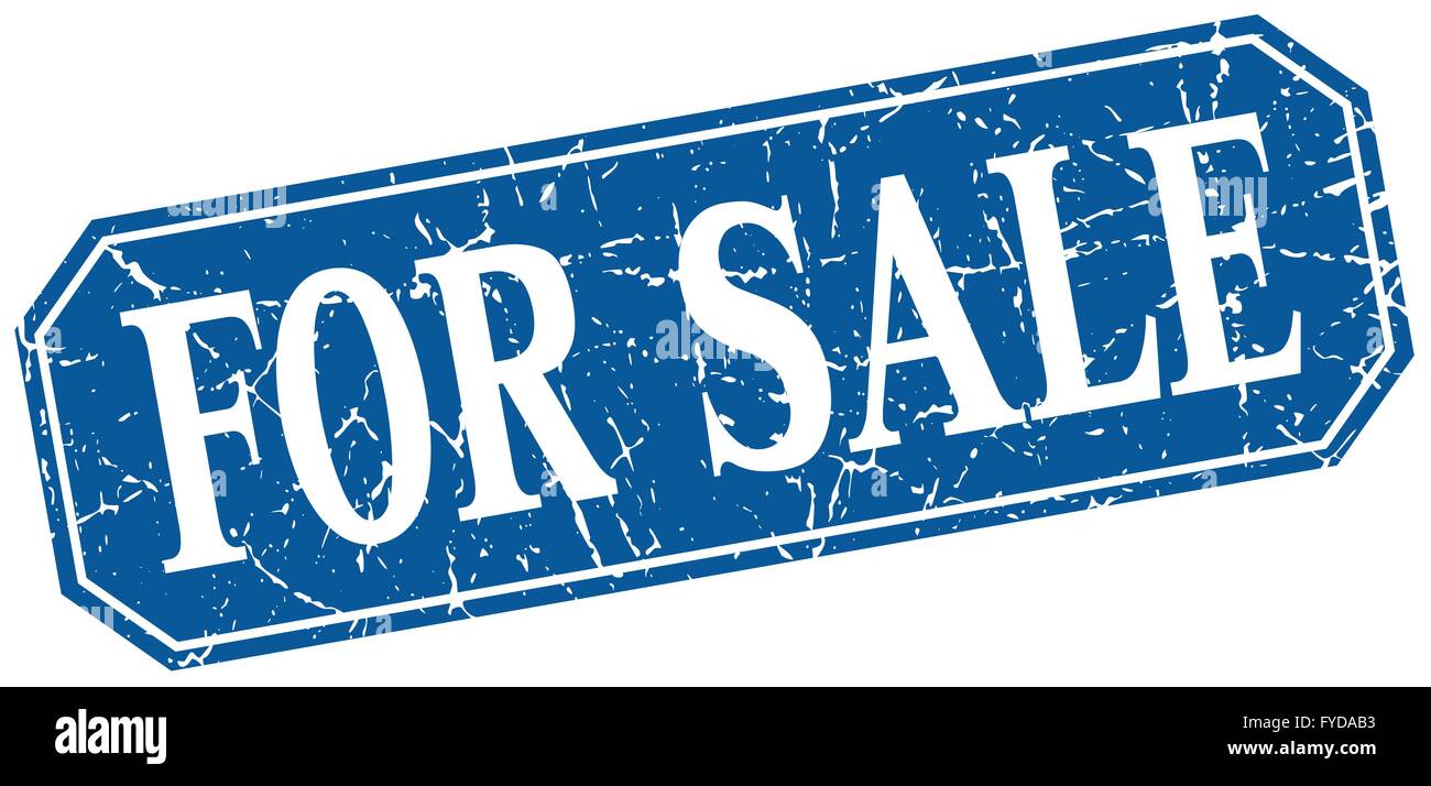 for sale blue square vintage grunge isolated sign Stock Vector Image ...