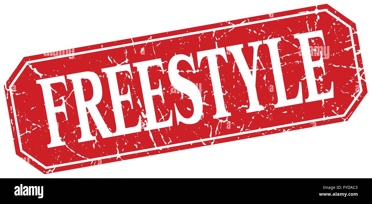freestyle red square vintage grunge isolated sign Stock Vector Image ...