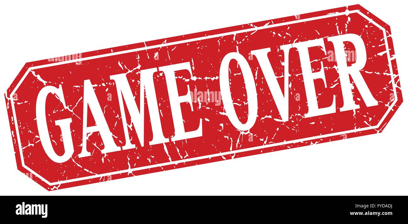 game over red square vintage grunge isolated sign Stock Vector Image ...