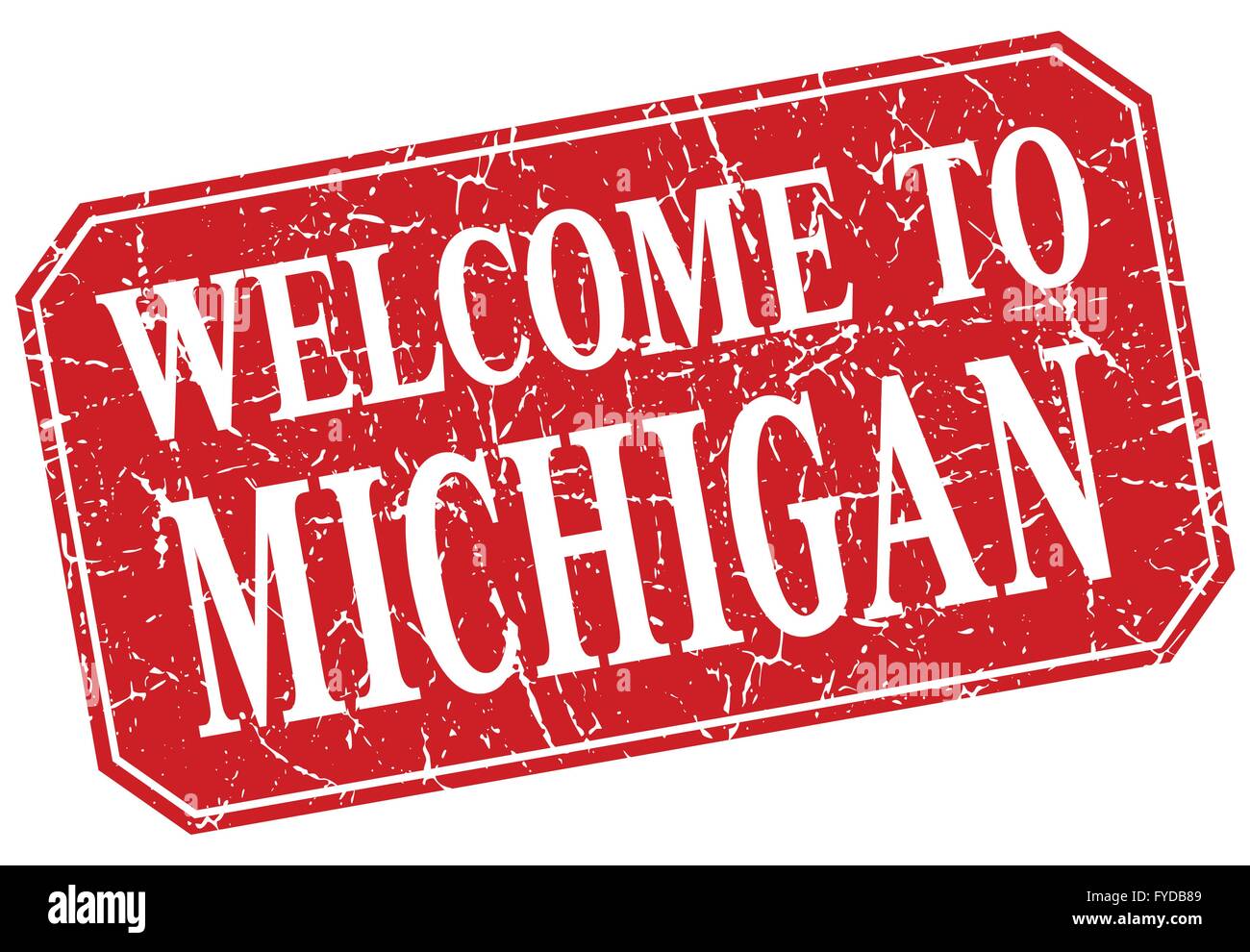 welcome to Michigan red square grunge stamp Stock Vector Image & Art ...