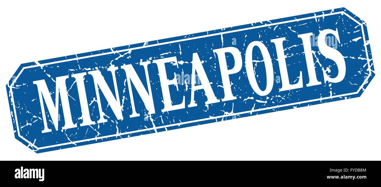 Minneapolis blue square grunge retro style sign Stock Vector Image ...