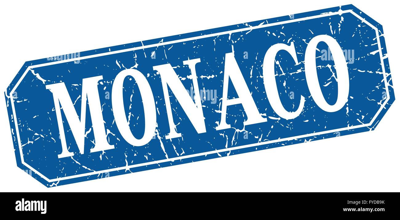 Monaco blue square grunge retro style sign Stock Vector Image & Art - Alamy
