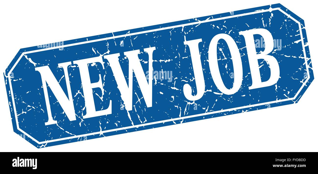 new job blue square vintage grunge isolated sign Stock Vector Image ...