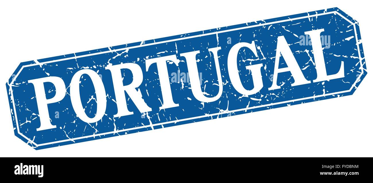 Portugal blue square grunge retro style sign Stock Vector Image & Art ...