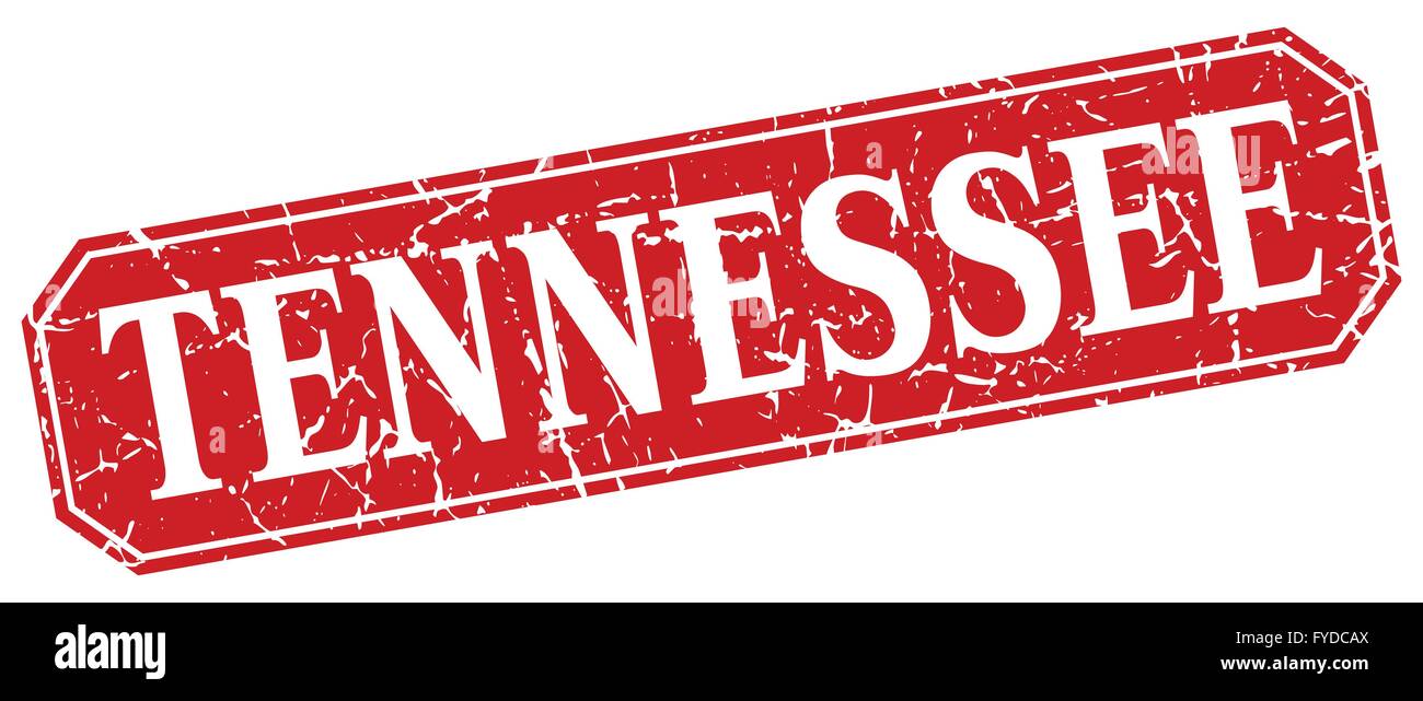 Tennessee red square grunge retro style sign Stock Vector Image & Art ...