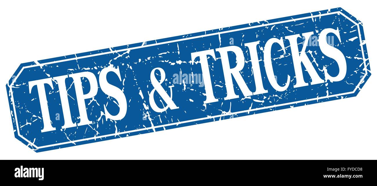 tips & tricks blue square vintage grunge isolated sign Stock Vector ...