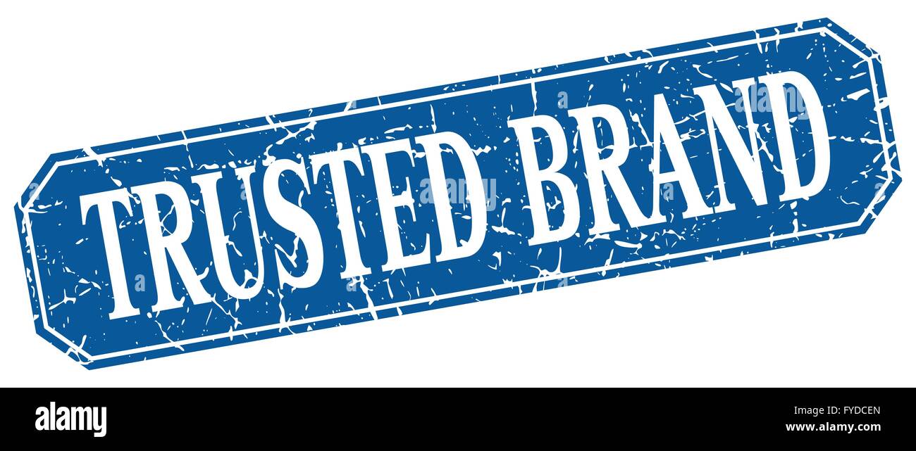 trusted brand blue square vintage grunge isolated sign Stock Vector ...