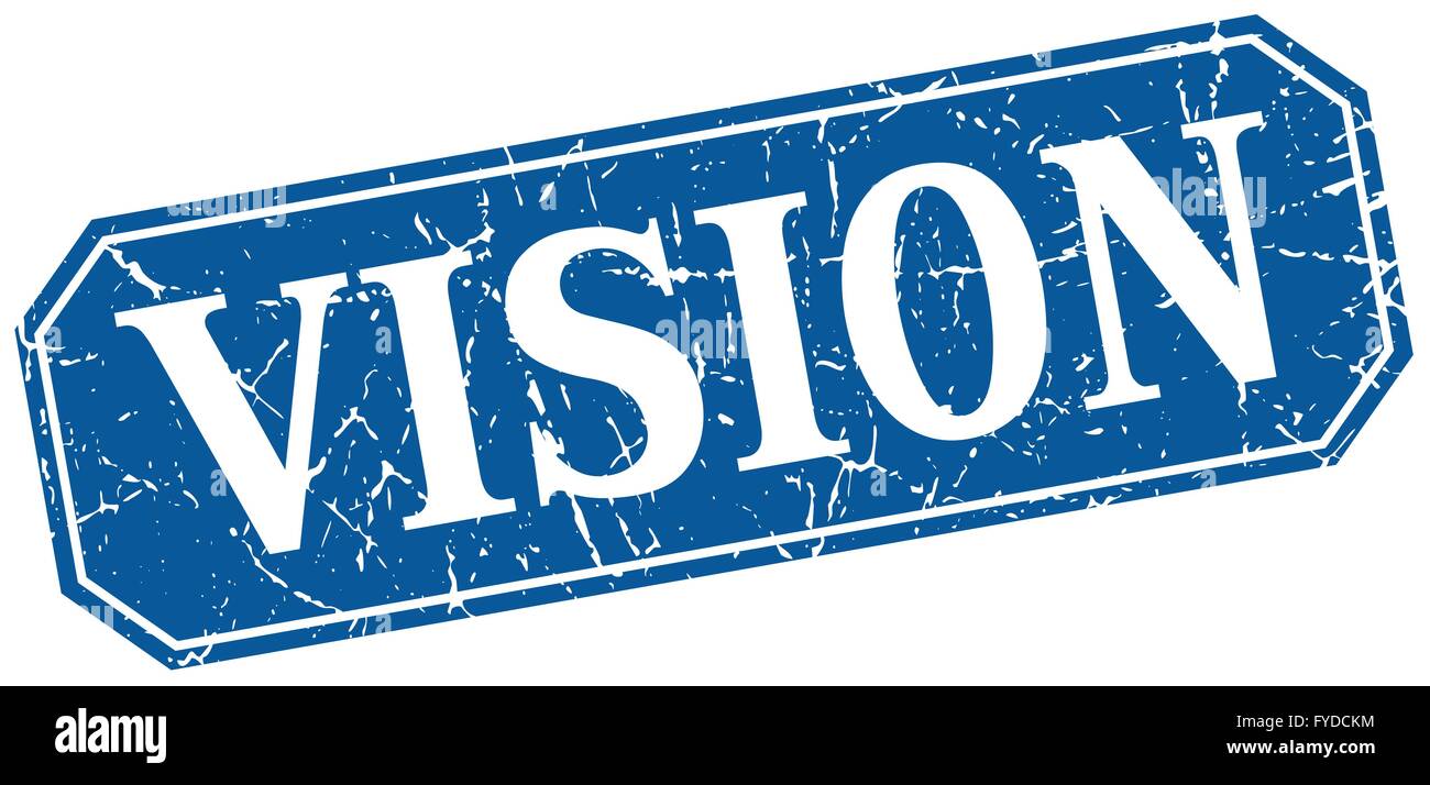 vision blue square vintage grunge isolated sign Stock Vector Image ...