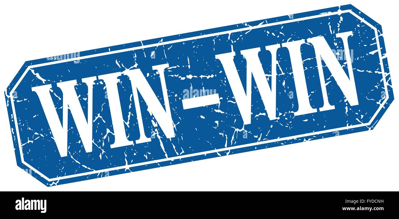 win-win blue square vintage grunge isolated sign Stock Vector Image ...