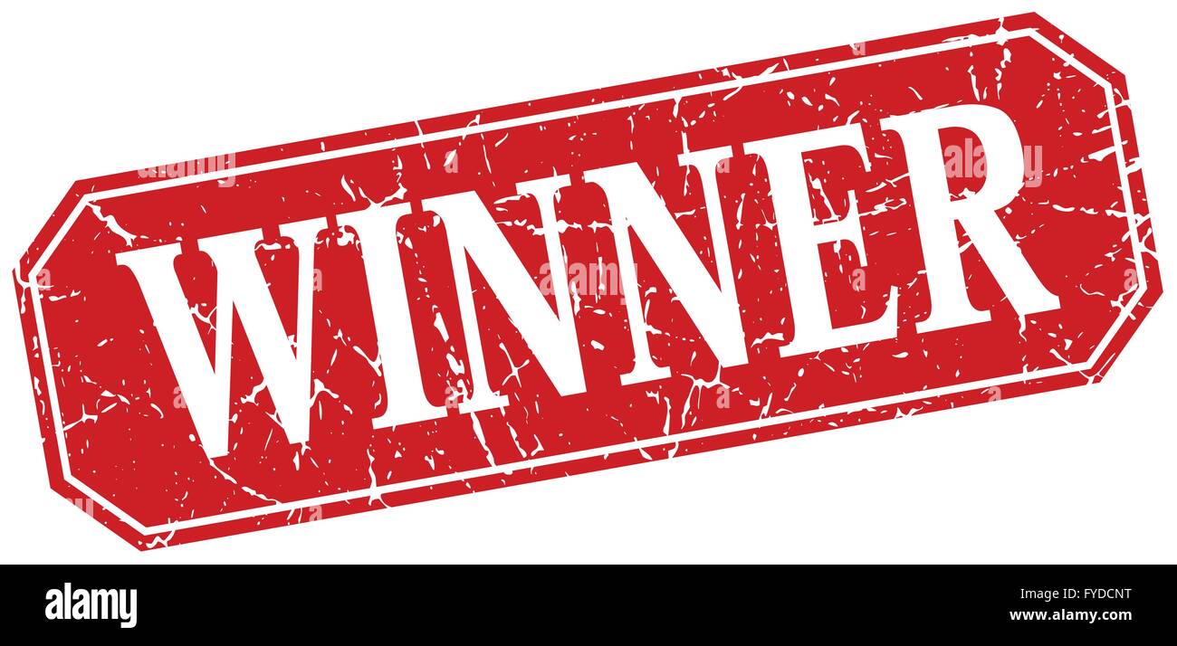 Winner red grunge square Stock Vector Images - Alamy