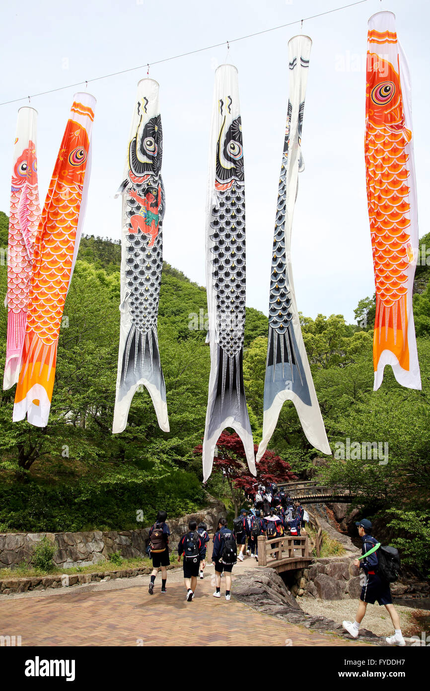 Excursion of an Japanese high school girls, they are posing pleasant ...