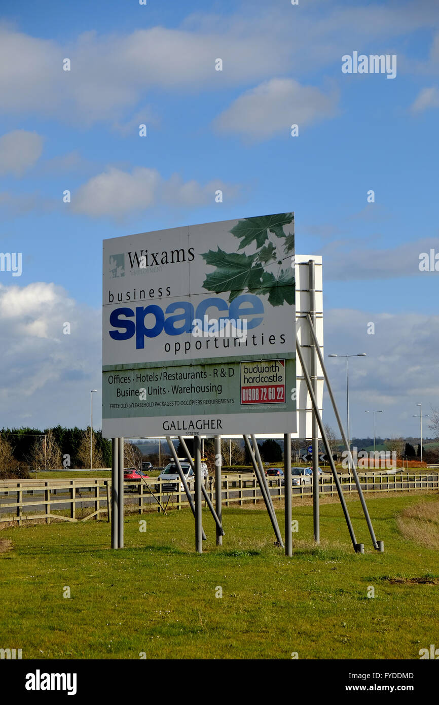 Advertising board for Wixams new town housing development close to ...