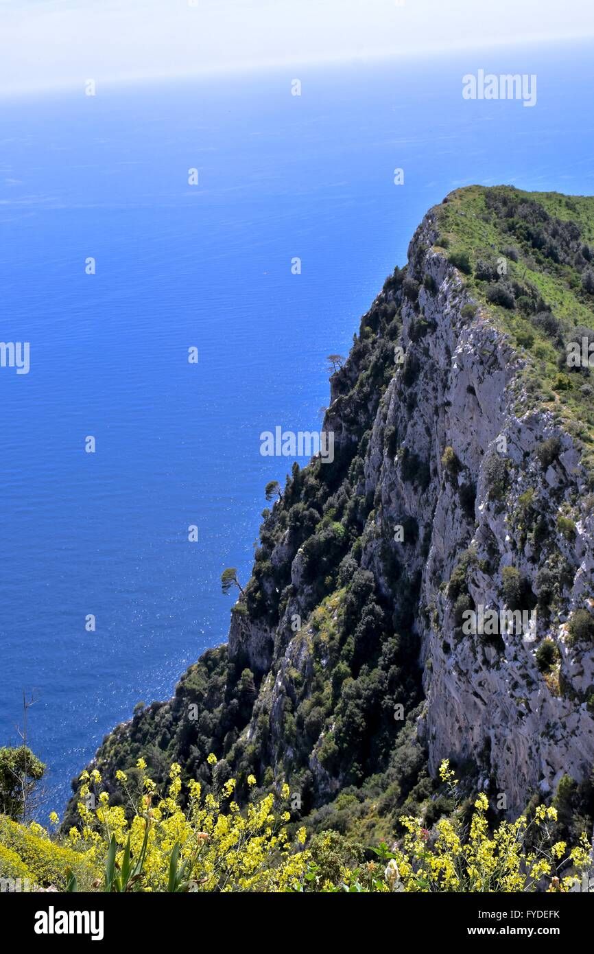 View from highest point in Anacapri, Capri island, Italy Stock Photo ...
