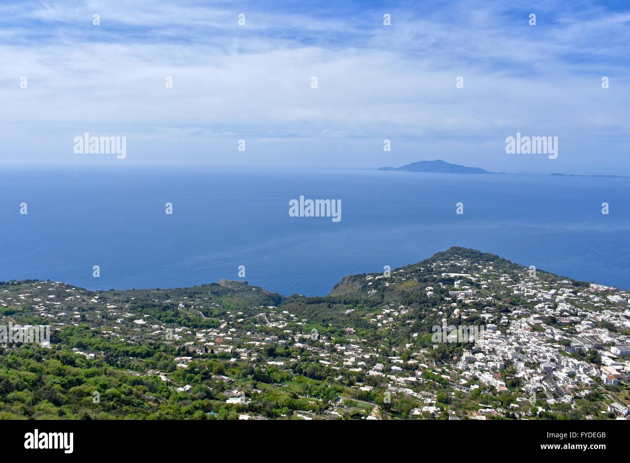 View from highest point in Anacapri, Capri island, Italy Stock Photo ...