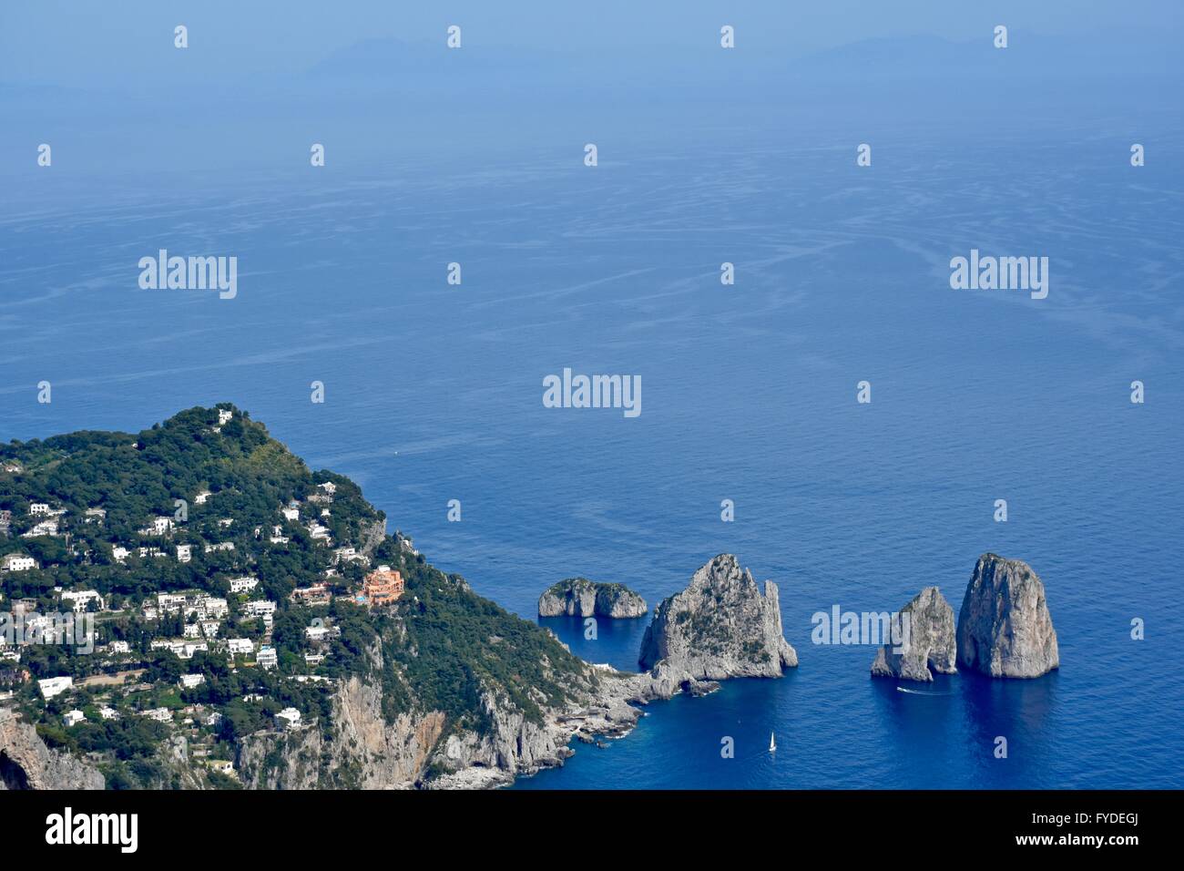 View from highest point in Anacapri, Capri island, Italy Stock Photo ...