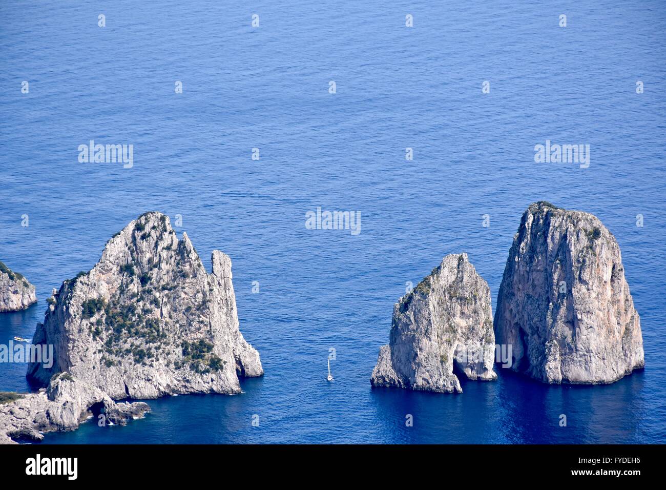 View from highest point in Anacapri, Capri island, Italy Stock Photo ...