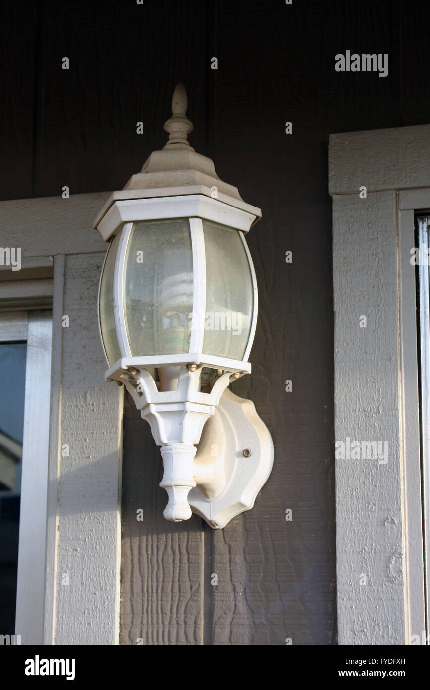 A carriage style patio outdoor light Stock Photo - Alamy