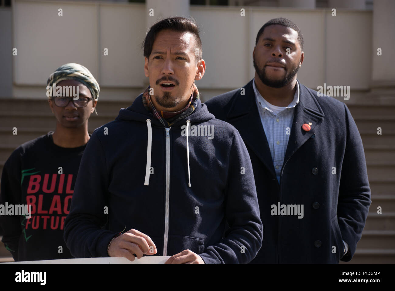 New York, USA. 25th April 2016. Daniel Carillo of the Enlace social ...