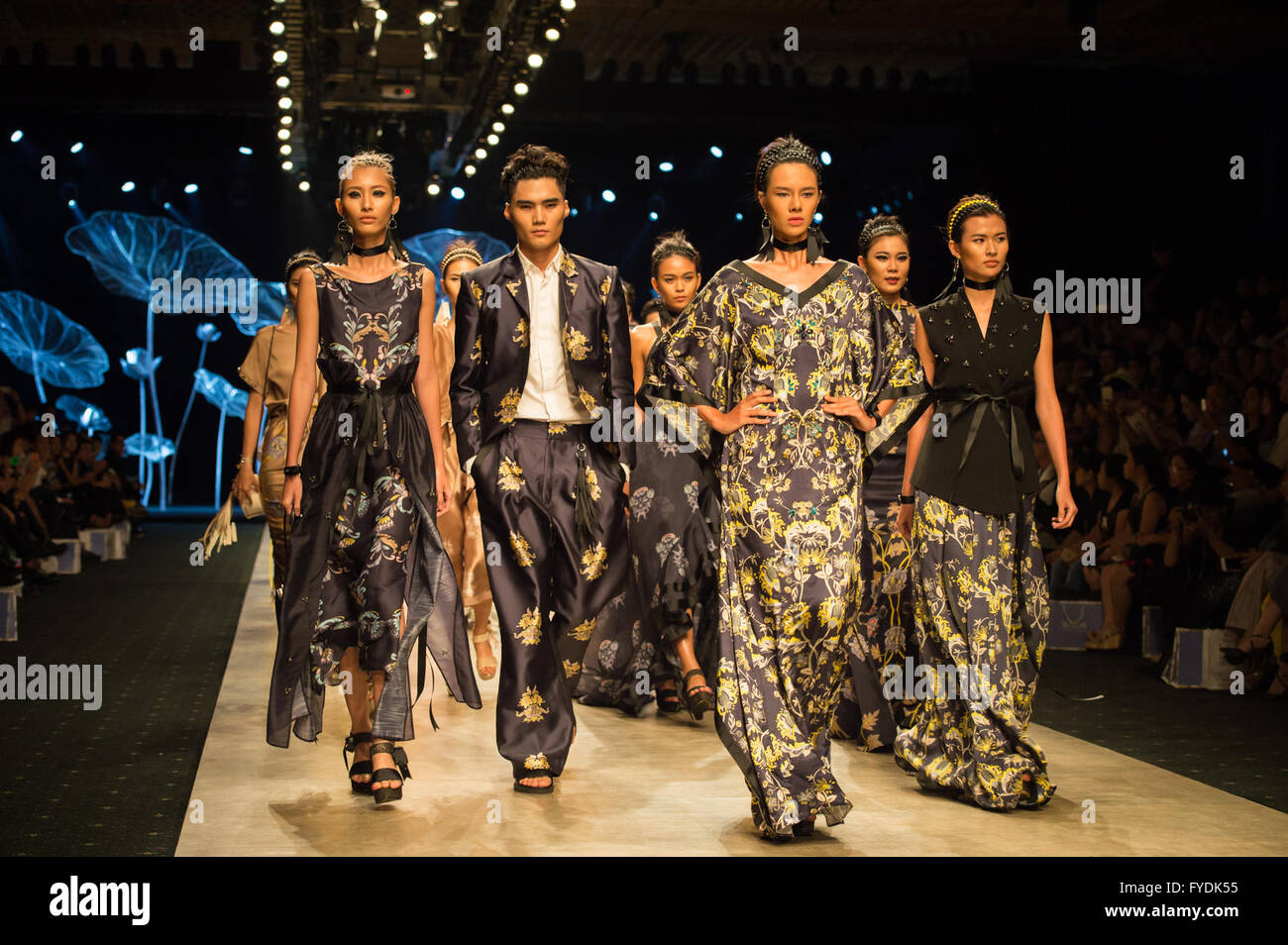 Ho Chi Minh City, Vietnam. 25th Apr, 2016. Models present creations of ...