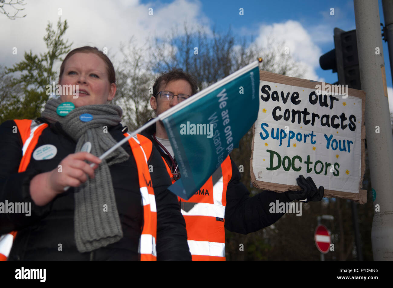 Wirral, UK. 26th April 2016. Junior Doctors, at Arrowe Park Hospital ...