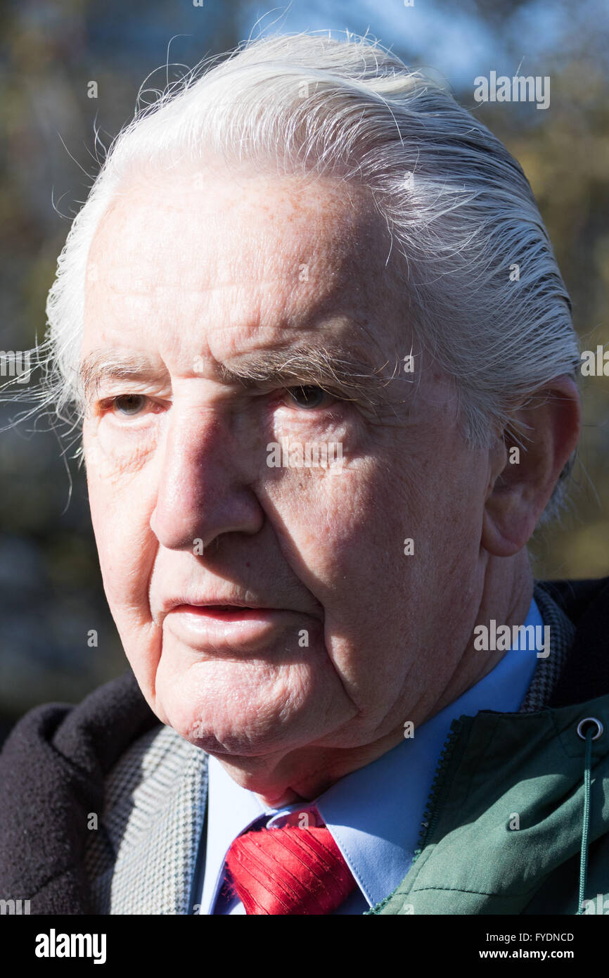 St Thomas's Hospital, London, April 26th 2016. Dennis Skinner MP ...