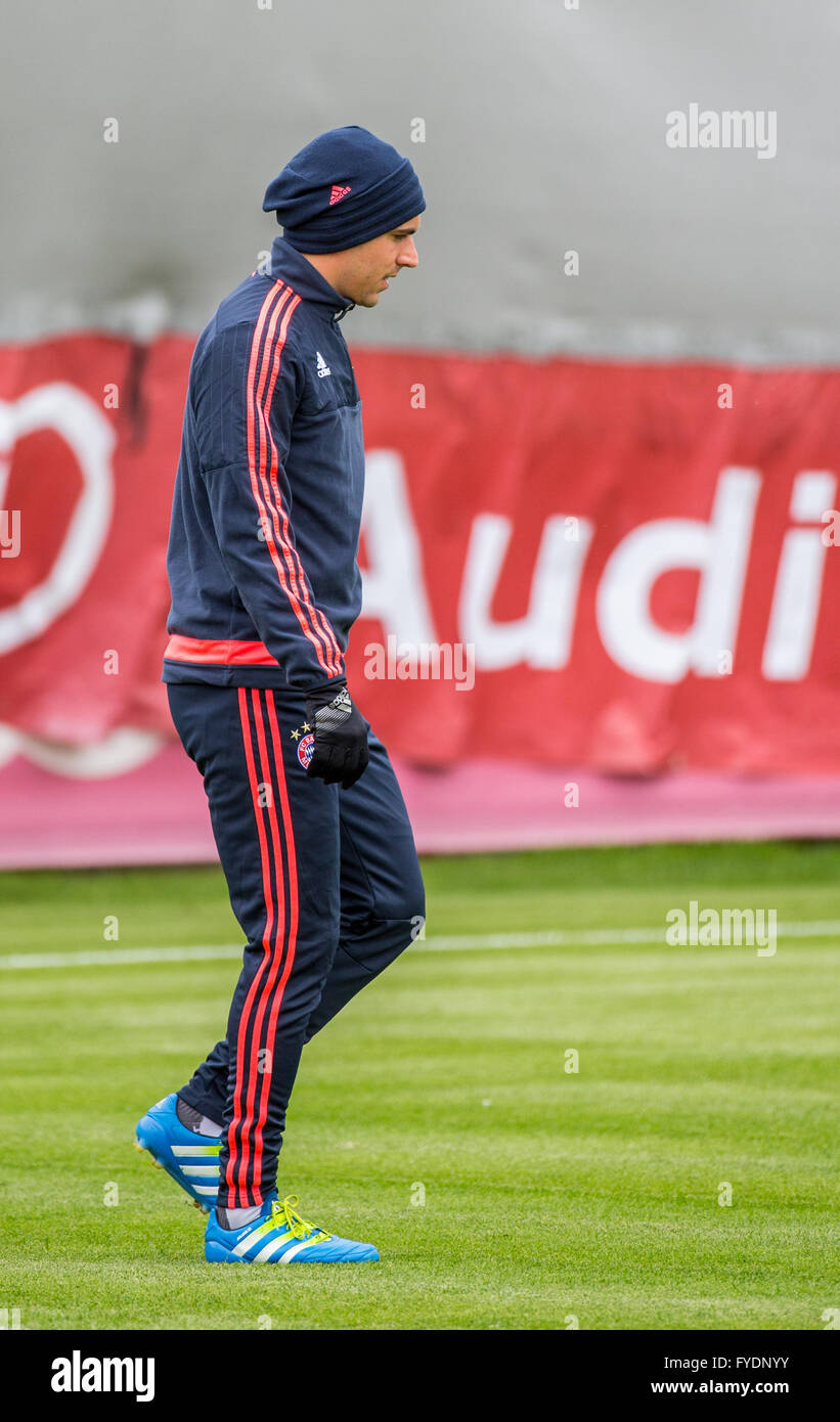 Munich, Germany. 26th Apr, 2016. Munich's Philipp Lahm attends a ...