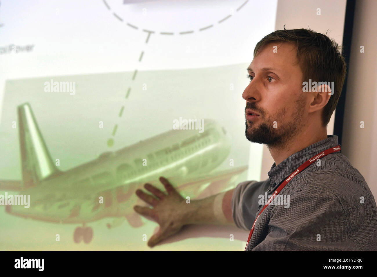 Engineer Jiri Nykodym of Honeywell presents JetWave wireless in-flight ...