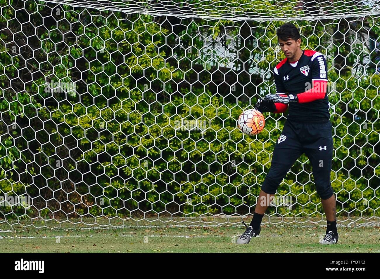 SAO PAULO, Brazil - 26/04/2015: TRAINING SPFC - Renan Ribeiro during ...