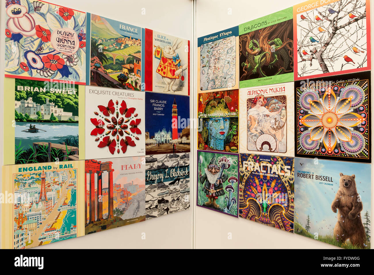 London, UK. 26 April 2016. Next year's calendars are already being ...