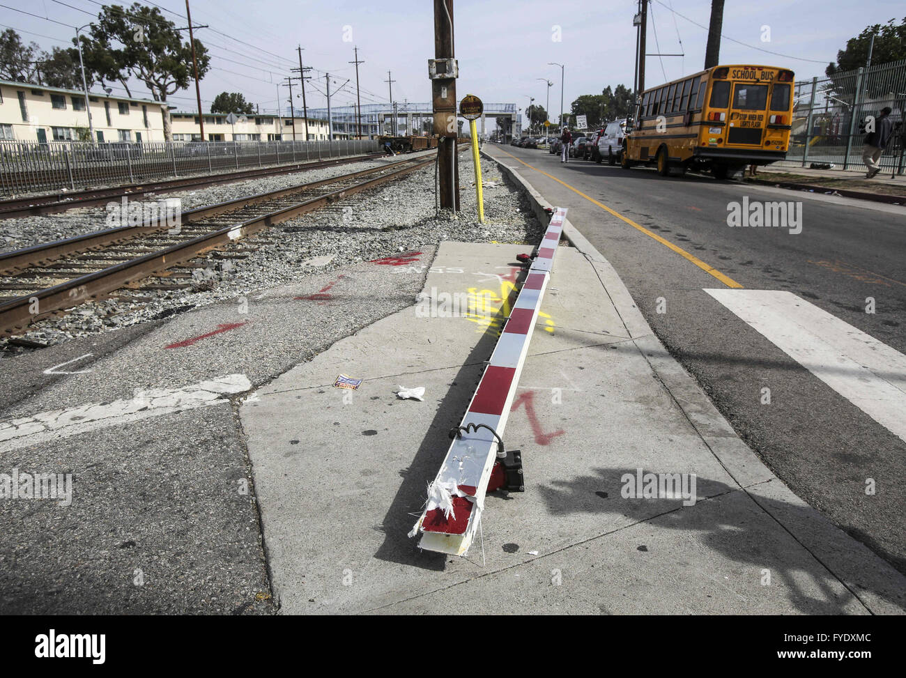 School bus crossing arm hi-res stock photography and images - Alamy