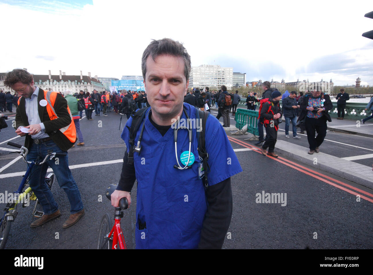 Cyclist picket dr sam Jenner and team cycled around London's hospital ...
