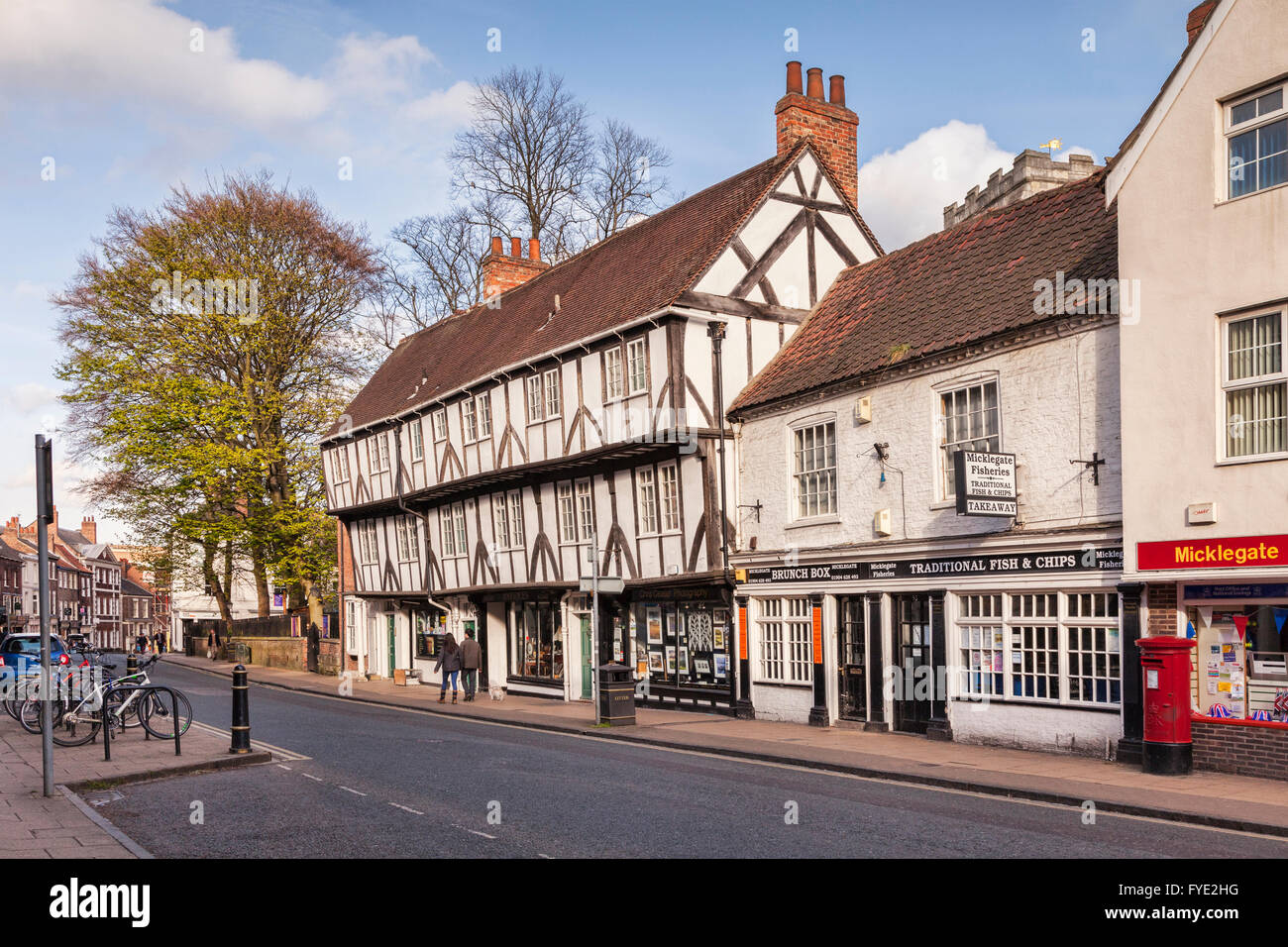 Black and white buildings in Micklegate, York, North Yorkshire, England ...