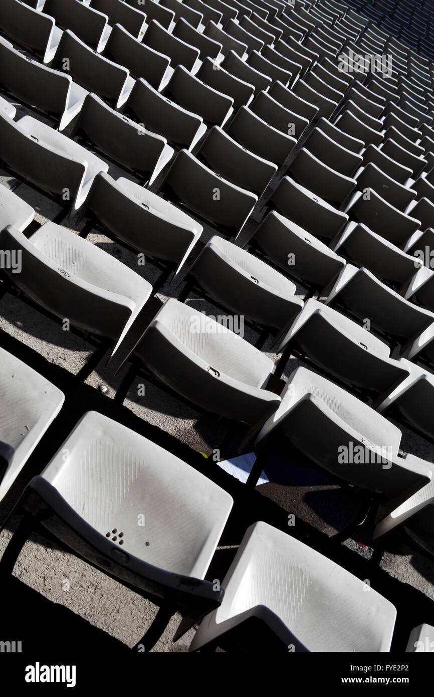Details of seats in stadium in perspective Stock Photo - Alamy