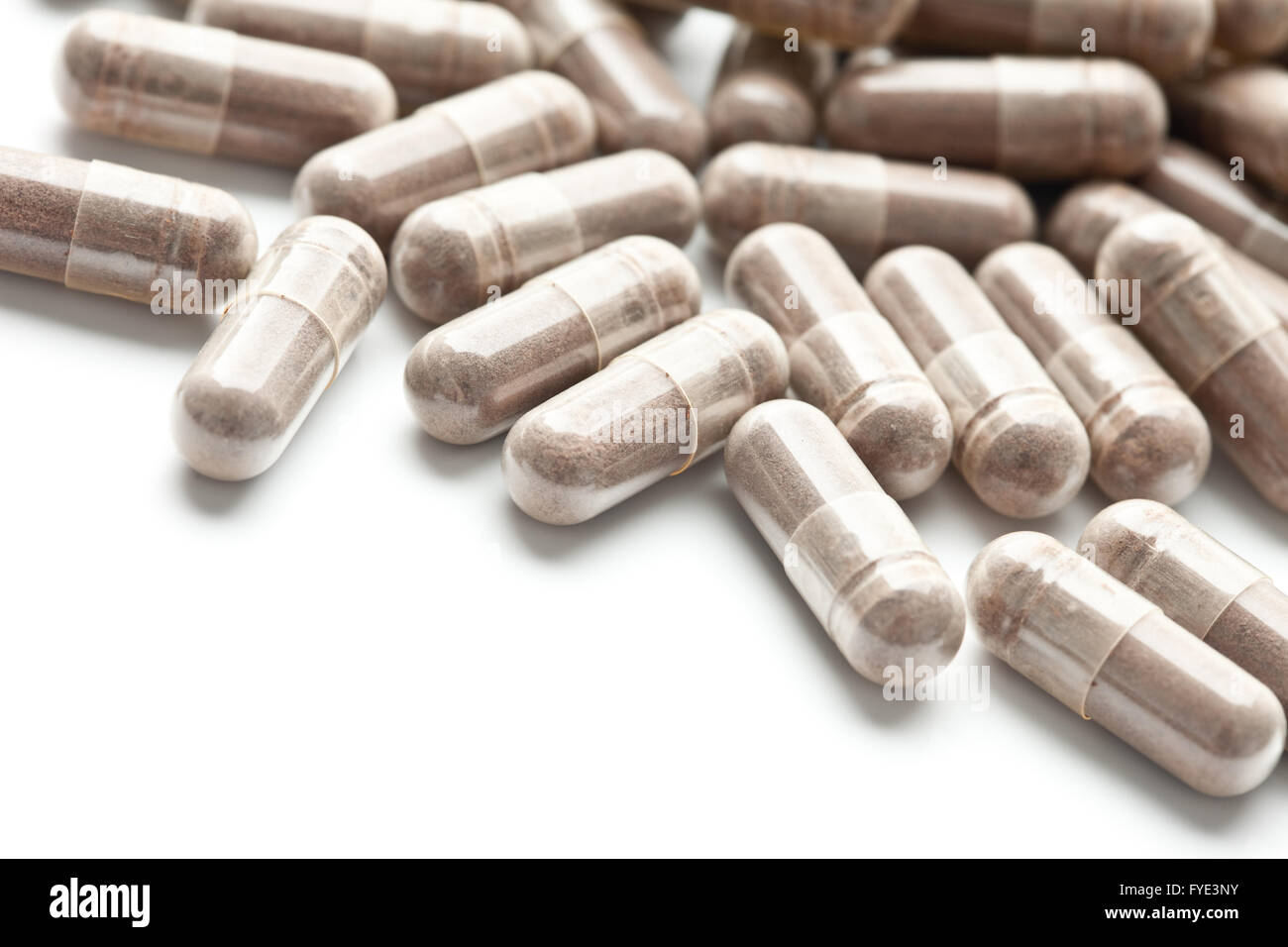 Medicinal pills piled up a bunch of closeup Stock Photo - Alamy