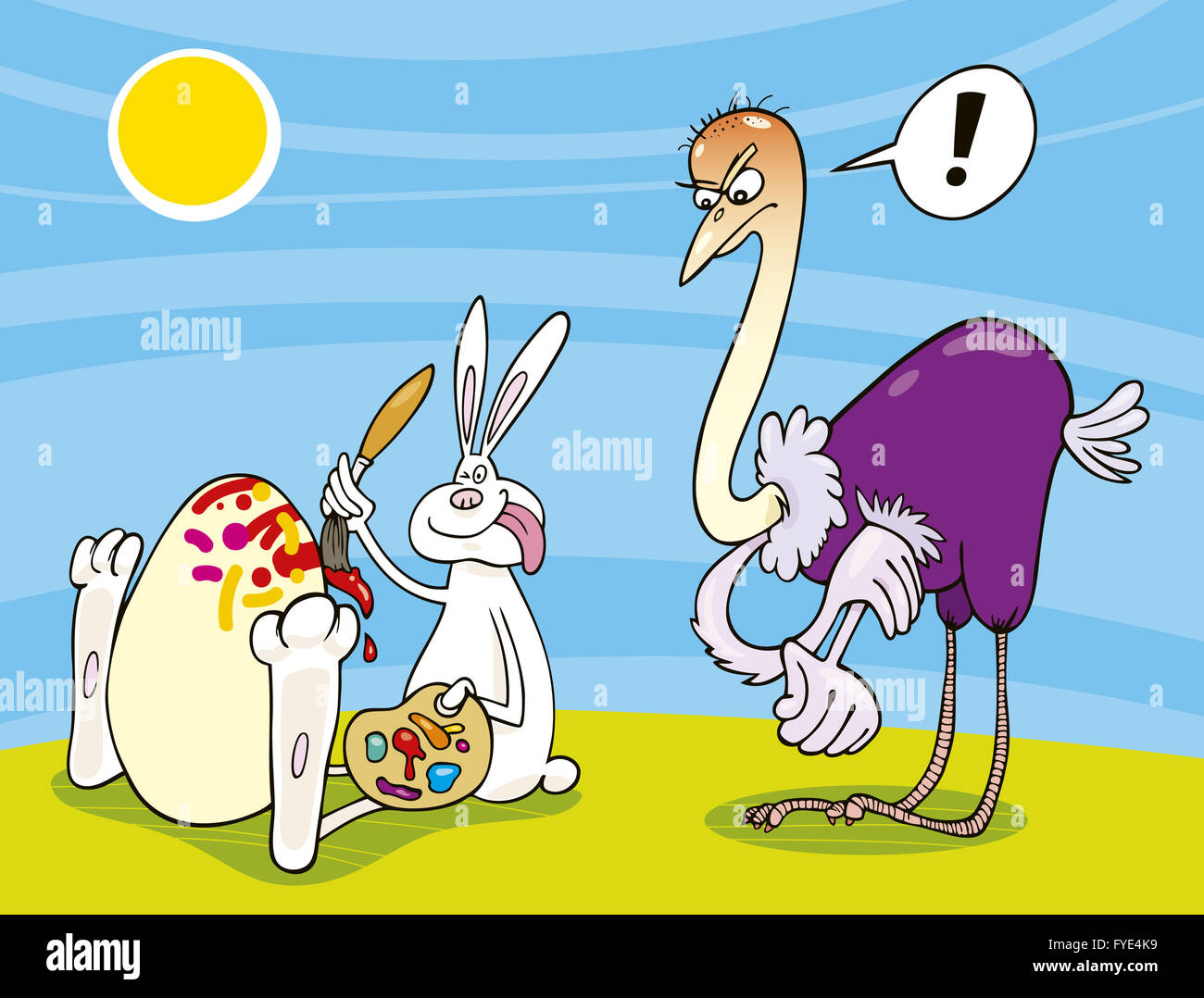 Easter bunny and Ostrich Stock Photo - Alamy