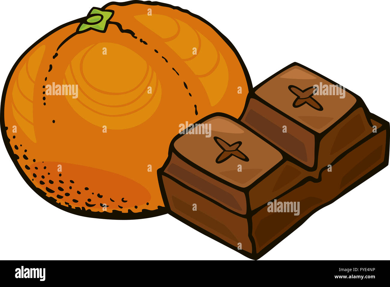 Orange and chocolate block Stock Photo - Alamy
