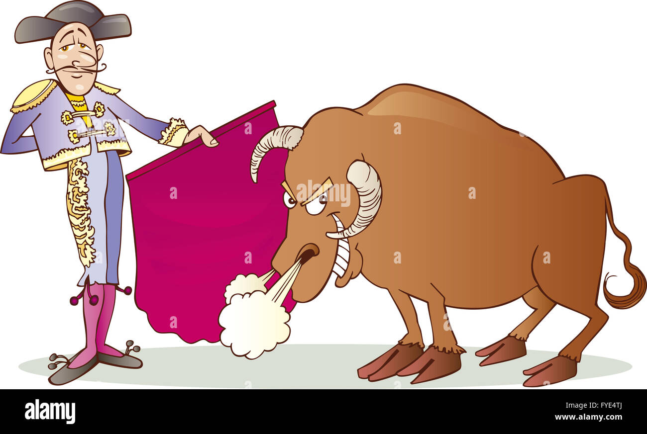 Matador and Bull Stock Photo - Alamy