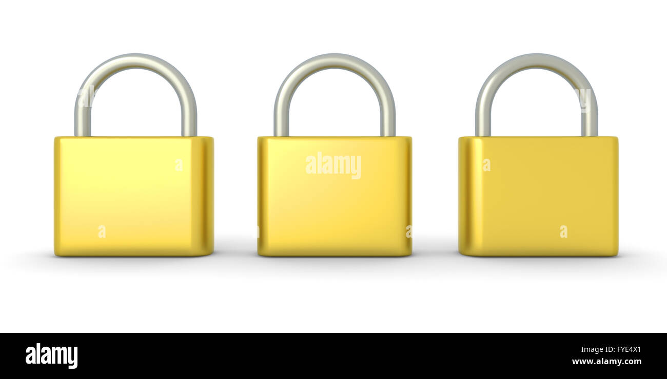 Three padlocks hi-res stock photography and images - Alamy