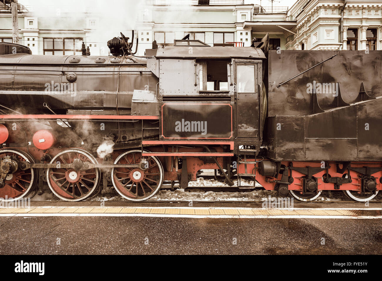 Retro steam train Stock Photo - Alamy