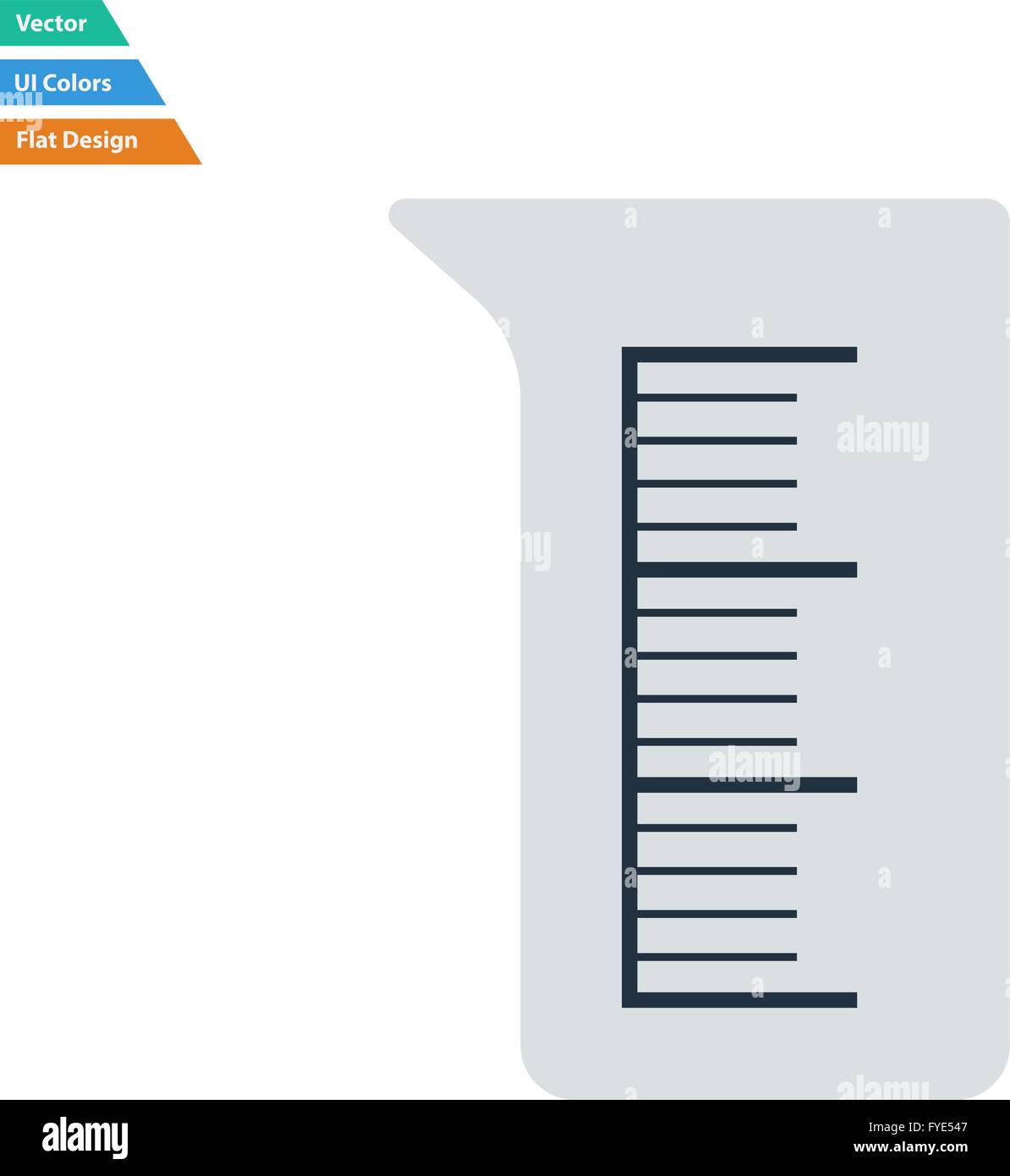 Flat design icon of chemistry beaker in ui colors. Vector illustration ...