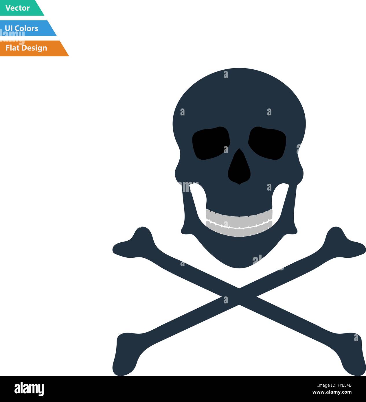 Flat design icon of poison from skill and bones in ui colors. Vector ...