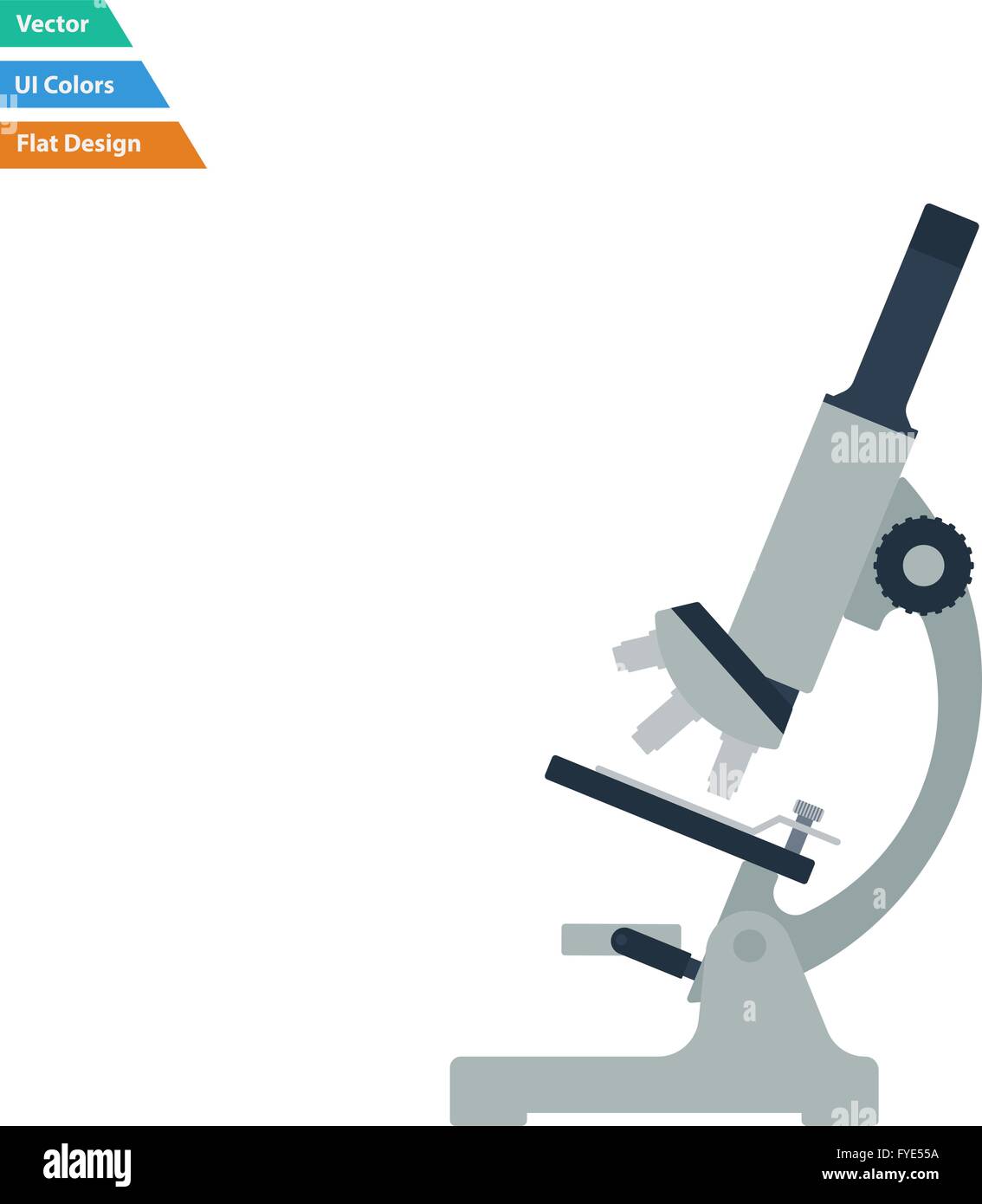 Flat design icon of chemistry microscope in ui colors. Vector ...