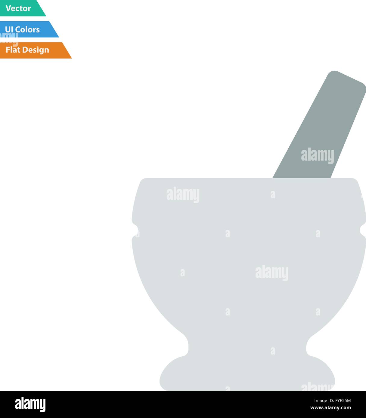 Flat design icon of chemistry mortar in ui colors. Vector illustration ...